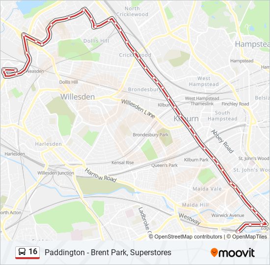 16 Route: Schedules, Stops & Maps - Paddington (Updated)