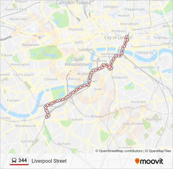 344 Route: Schedules, Stops & Maps - Liverpool Street (Updated)