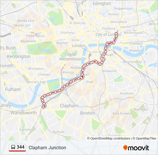 344 Route: Schedules, Stops & Maps - Clapham Junction (Updated)