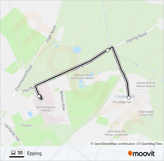 30 Route: Schedules, Stops & Maps - Epping (Updated)