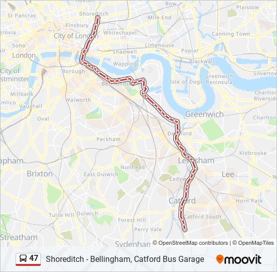 47 Route: Schedules, Stops & Maps - Bellingham, Catford Bus Garage ...