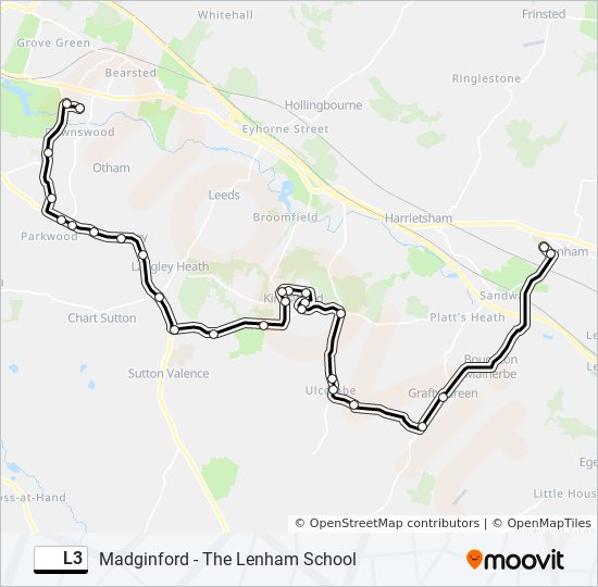 l3 Route: Schedules, Stops & Maps - Madginford (Updated)