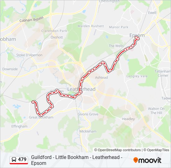479 Route: Schedules, Stops & Maps - Little Bookham (Updated)