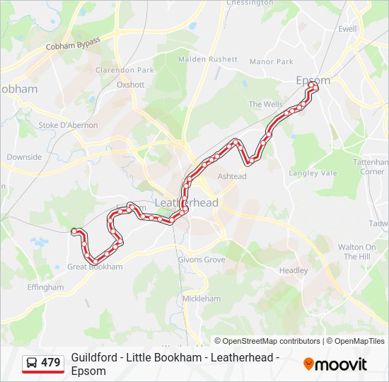 479 Route: Schedules, Stops & Maps - Little Bookham (Updated)