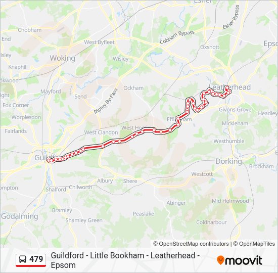 479 Route: Schedules, Stops & Maps - Leatherhead (Updated)
