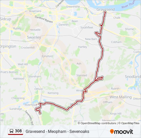 308 Route: Schedules, Stops & Maps - Gravesend (Updated)