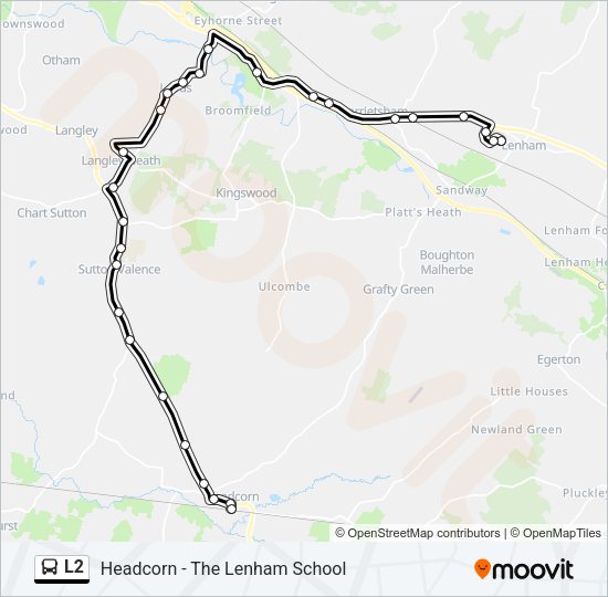 L2 Route: Schedules, Stops & Maps - Headcorn (Updated)