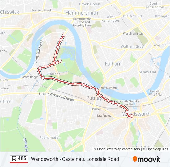 485 Route: Schedules, Stops & Maps - Castelnau, Lonsdale Road (Updated)