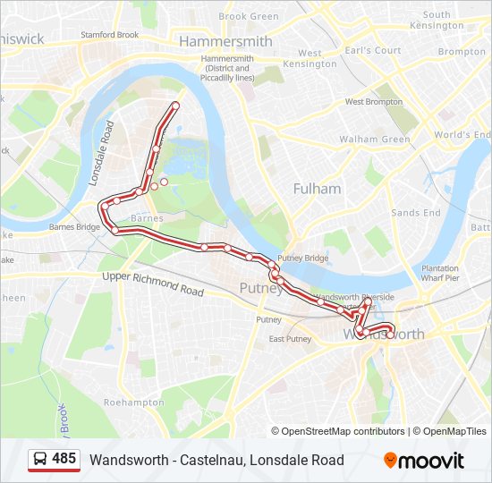 485 Route: Schedules, Stops & Maps - Wandsworth (Updated)