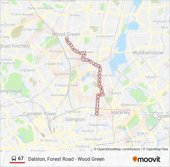 67 Route: Schedules, Stops & Maps - Dalston, Forest Road (Updated)