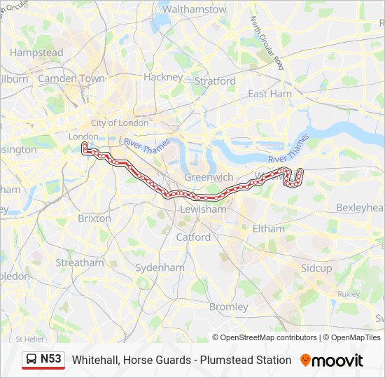 N53 Route: Schedules, Stops & Maps - Plumstead Station (Updated)
