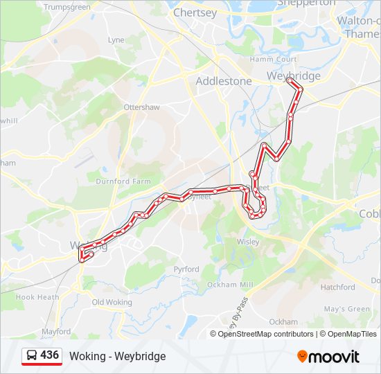 436 Route: Schedules, Stops & Maps - Weybridge (Updated)