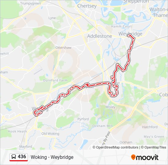 436 Route: Schedules, Stops & Maps - Weybridge (Updated)
