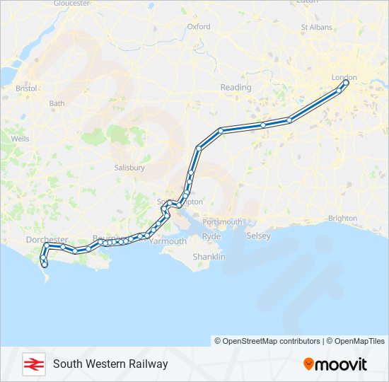 south western railway Route: Schedules, Stops & Maps - London Waterloo ...