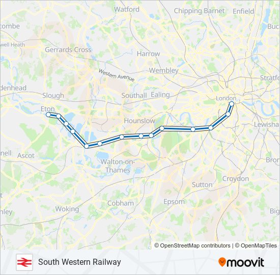 south western railway Route: Schedules, Stops & Maps - Windsor & Eton ...