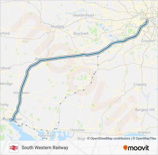 SOUTH WESTERN RAILWAY Route: Schedules, Stops & Maps - Southampton ...