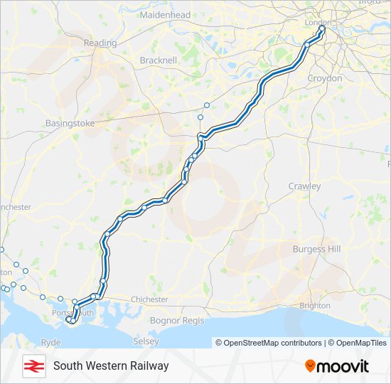 SOUTH WESTERN RAILWAY Route: Schedules, Stops & Maps - Portsmouth ...
