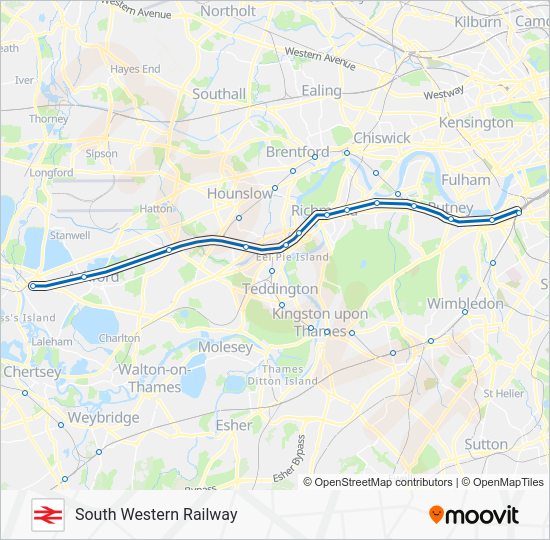 SOUTH WESTERN RAILWAY Route: Schedules, Stops & Maps - Clapham Junction ...