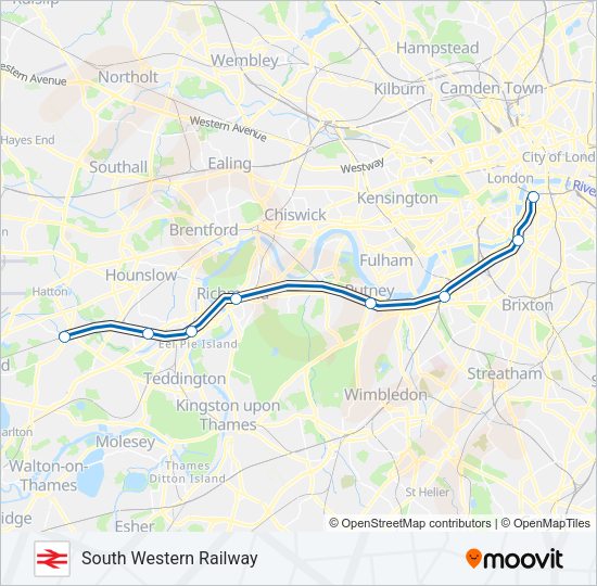 south western railway Route: Schedules, Stops & Maps - Feltham (Updated)