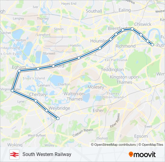 south western railway Route: Schedules, Stops & Maps - Barnes (Updated)