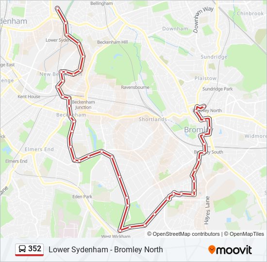 352 Route: Schedules, Stops & Maps - Bromley North (Updated)
