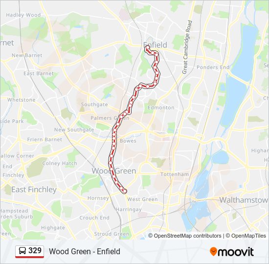 329 Route: Schedules, Stops & Maps - Enfield (Updated)