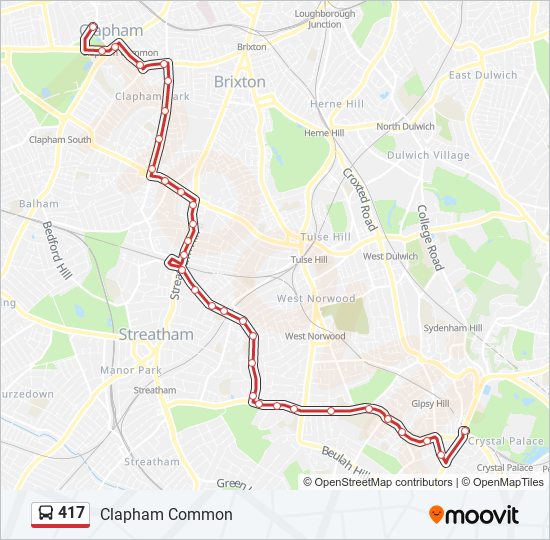 417 Route: Schedules, Stops & Maps - Clapham Common (Updated)