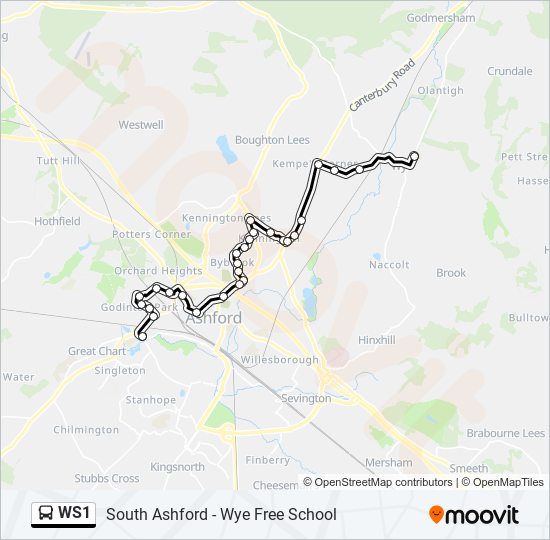 ws1 Route: Schedules, Stops & Maps - South Ashford (Updated)