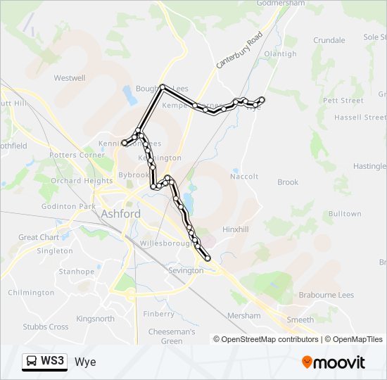 ws3 Route: Schedules, Stops & Maps - Wye (Updated)