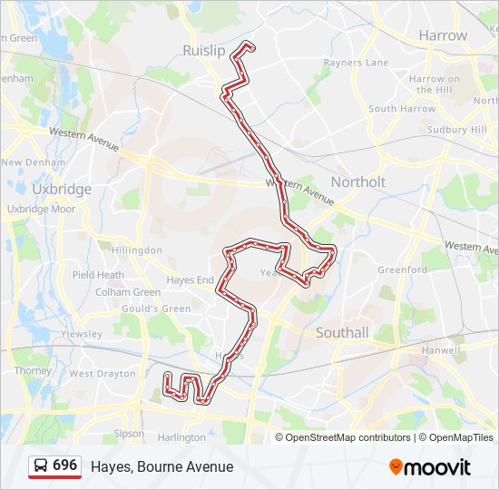 696 Route: Schedules, Stops & Maps - Hayes, Bourne Avenue (Updated)