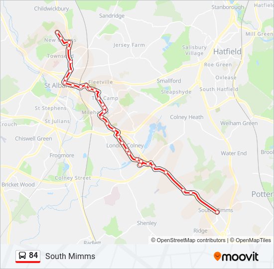 84 Route: Schedules, Stops & Maps - South Mimms (Updated)