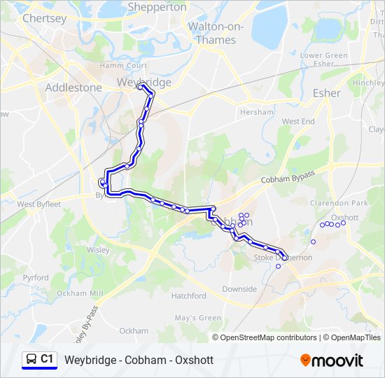 c1 Route: Schedules, Stops & Maps - Weybridge (Updated)