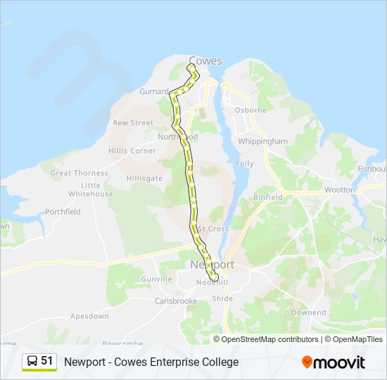 51 Route: Schedules, Stops & Maps - Newport (Updated)