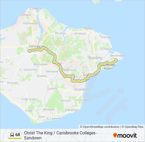 68 Route: Schedules, Stops & Maps - Bembridge (Updated)