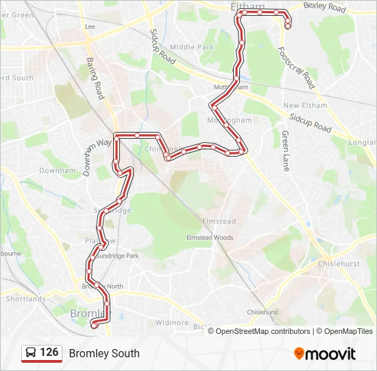 126 Route: Schedules, Stops & Maps - Bromley South (Updated)