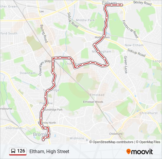 126 Route: Schedules, Stops & Maps - Eltham, High Street (Updated)
