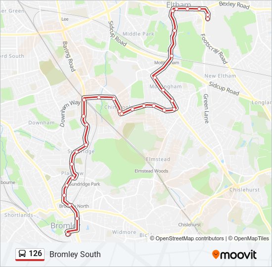 126 Route: Schedules, Stops & Maps - Bromley South (Updated)