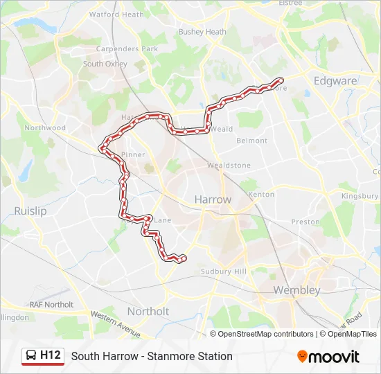 H12 Route: Schedules, Stops & Maps - South Harrow (Updated)