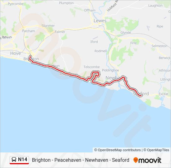 n14 Route: Schedules, Stops & Maps - Seaford (Updated)
