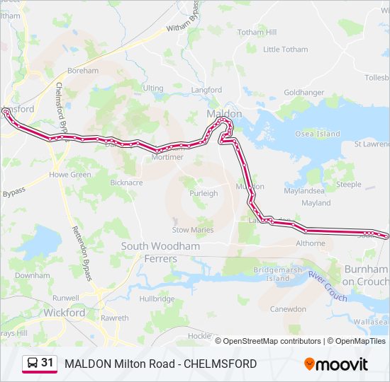 31 Route: Schedules, Stops & Maps - Chelmsford City Centre (Updated)