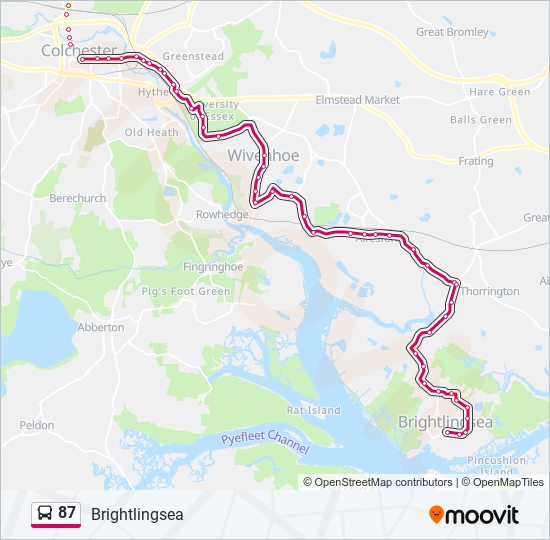 87 Route: Schedules, Stops & Maps - Brightlingsea (Updated)