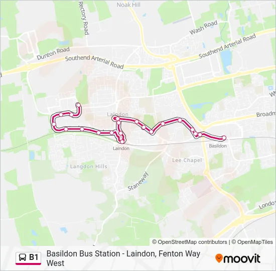 B1 Route: Schedules, Stops & Maps - Basildon Town Centre (Updated)
