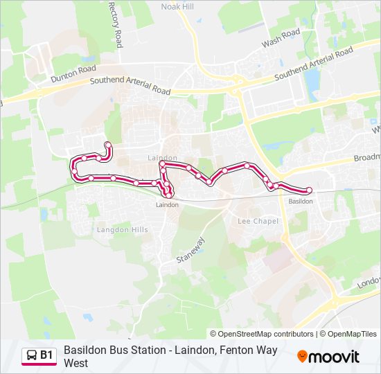 b1 Route: Schedules, Stops & Maps - Basildon Town Centre (Updated)