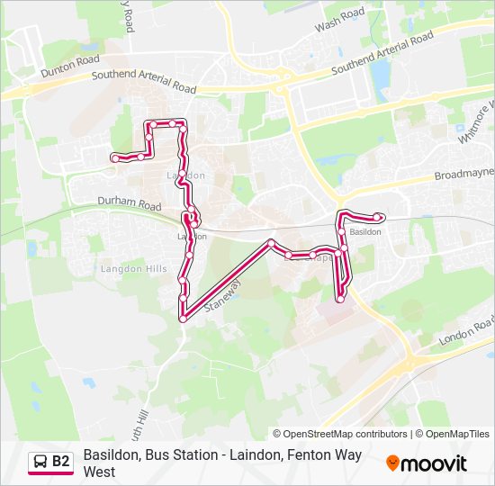 B2 Route: Schedules, Stops & Maps - Laindon (Updated)