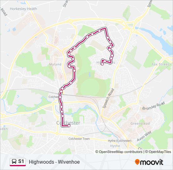 s1 Route: Schedules, Stops & Maps - Colchester City Centre (Updated)