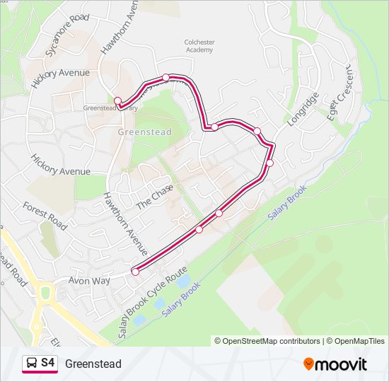 s4 Route: Schedules, Stops & Maps - Greenstead (Updated)