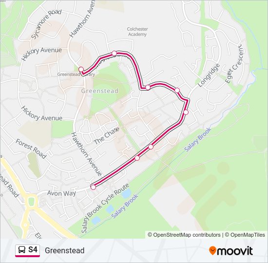s4 Route: Schedules, Stops & Maps - Greenstead (Updated)