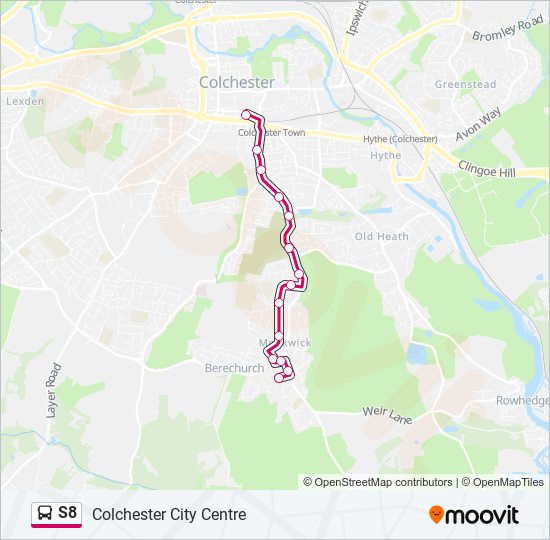 s8 Route: Schedules, Stops & Maps - Colchester City Centre (Updated)