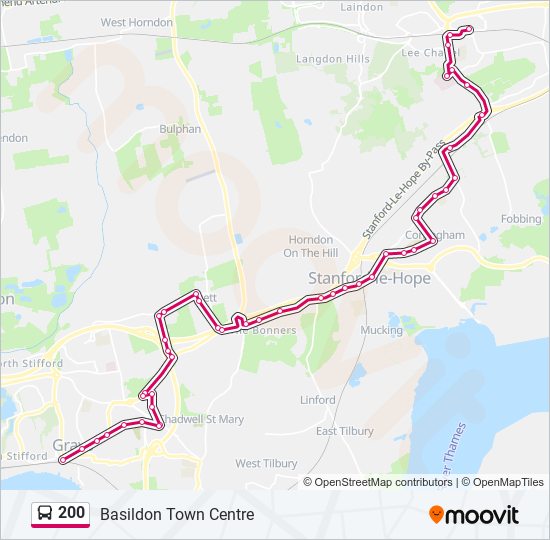 200 Route: Schedules, Stops & Maps - Basildon Town Centre (Updated)