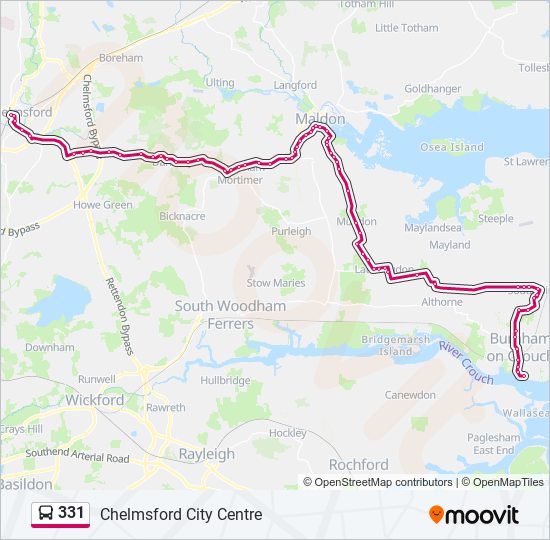 331 Route: Schedules, Stops & Maps - Chelmsford City Centre (Updated)